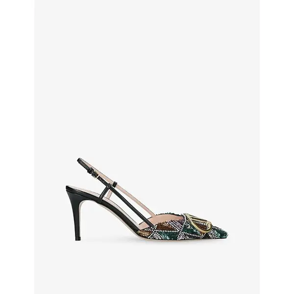 Valentino Garavani Vlogo Signature 80 Leather Slingbacks - Mult/other