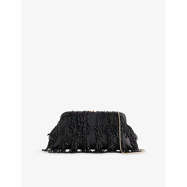 Simkhai Pia Beaded-fringe Leather Clutch