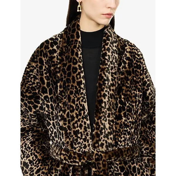 Nour Hammour Raquel Leopard-print Shearling Coat