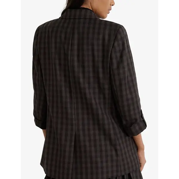 REISS Nolah Checked Wool Blazer