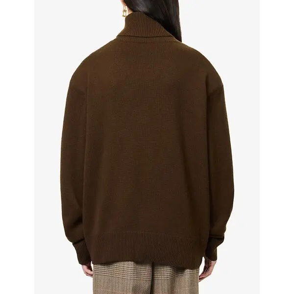 THE FRANKIE SHOP Gala Padded Turtleneck Wool Jumper
