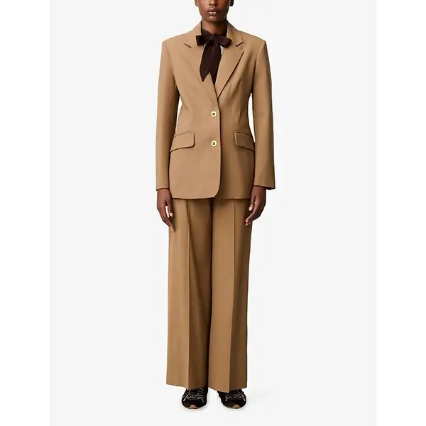 Claudie Pierlot Notch-lapel Slim-fit Wool-blend Jacket