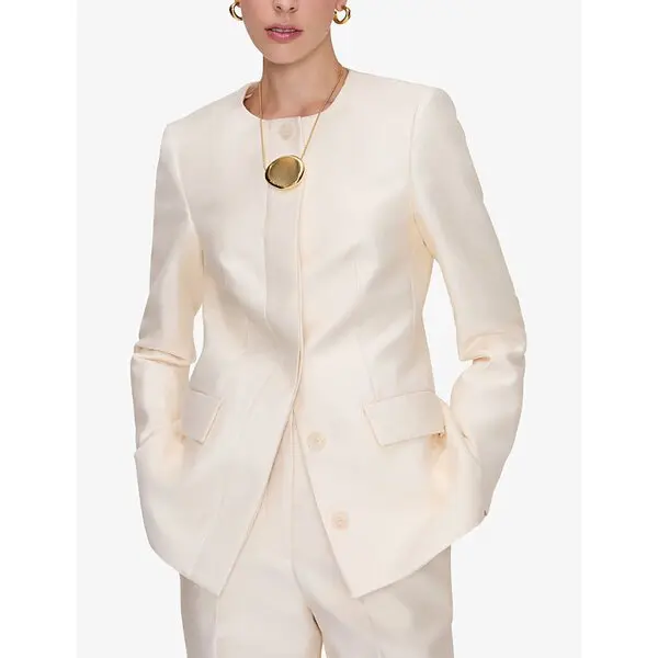 JOSEPH Myra Round-neck Cotton And Silk-blend Jacket