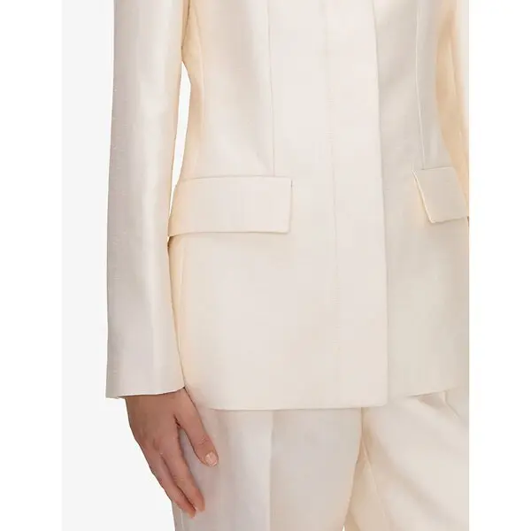 JOSEPH Myra Round-neck Cotton And Silk-blend Jacket