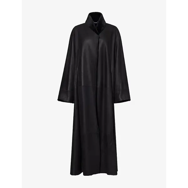 Nour Hammour Dorian Reversible Leather Shearling Coat