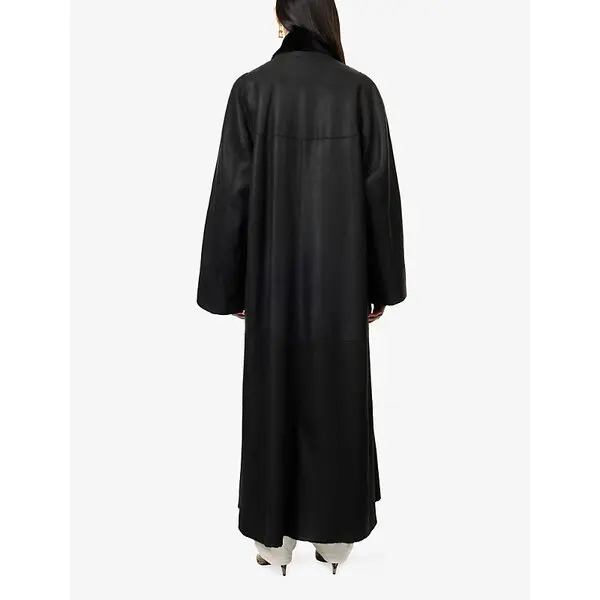 Nour Hammour Dorian Reversible Leather Shearling Coat