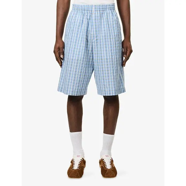 Bottega Veneta Checked Cotton-blend Shorts