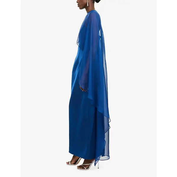 Simkhai Fiora Satin Organza Cape Gown