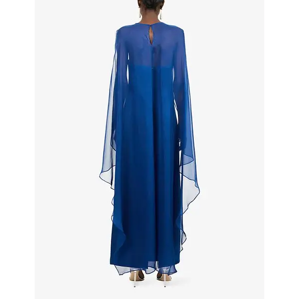 Simkhai Fiora Satin Organza Cape Gown