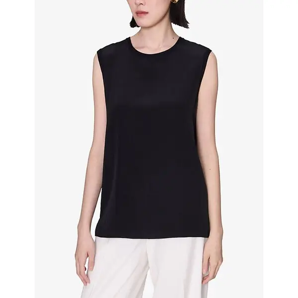 JOSEPH Bley Sleeveless Straight-cut Silk Blouse