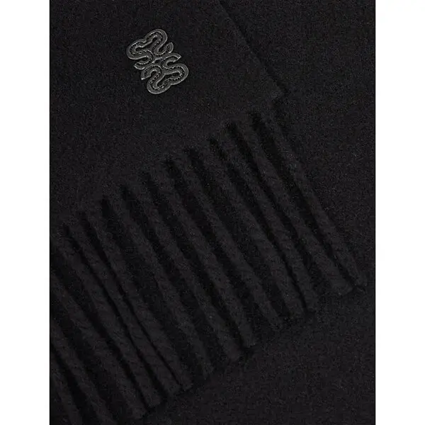 Sandro 4s Logo-patch Wool Scarf