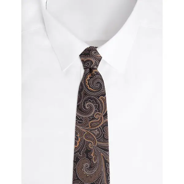 Corneliani Paisley Print Silk Tie