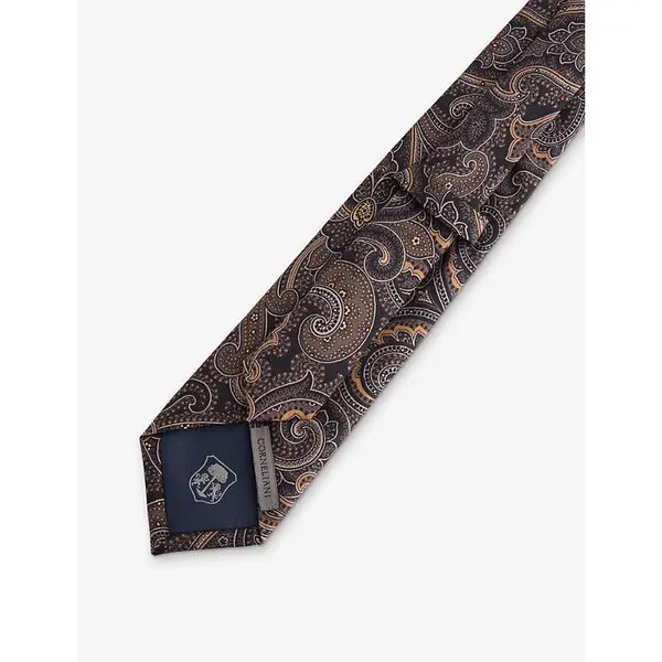 Corneliani Paisley Print Silk Tie