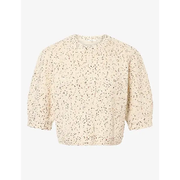 FRAME The Confetti Short-sleeve Knit Sweater