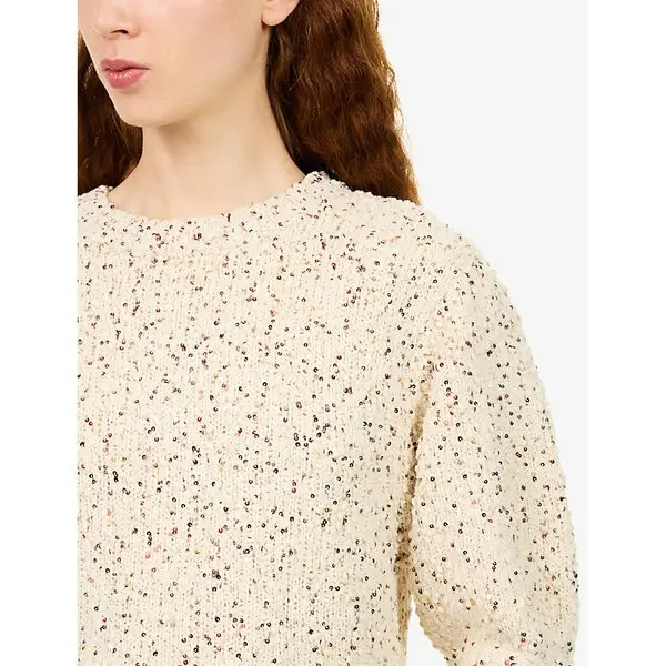 FRAME The Confetti Short-sleeve Knit Sweater