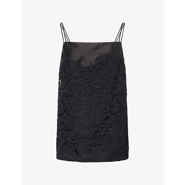 Khaite Neema Lace Silk Voile Top