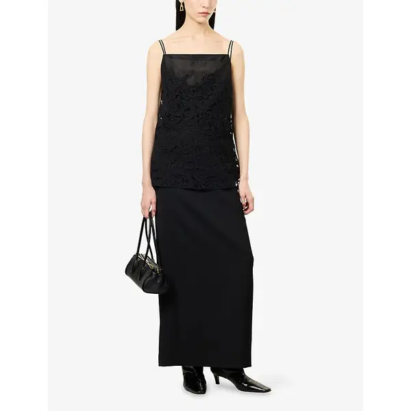 Khaite Neema Lace Silk Voile Top