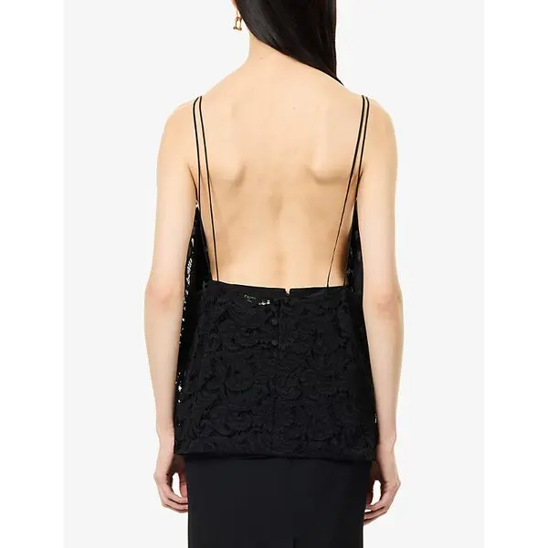 Khaite Neema Lace Silk Voile Top
