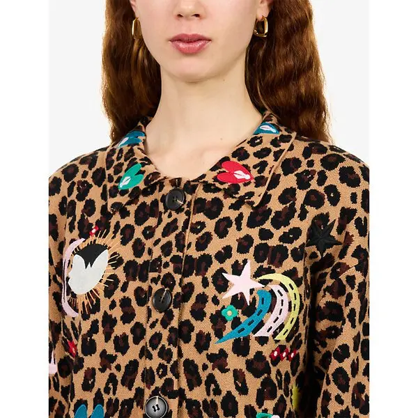 NEVER FULLY DRESSED Ayla Embroidered Woven Cardigan