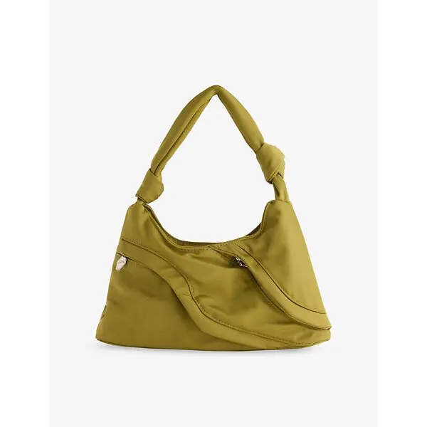DAMSON MADDER Byron Satin Shoulder Bag - Chartreuse