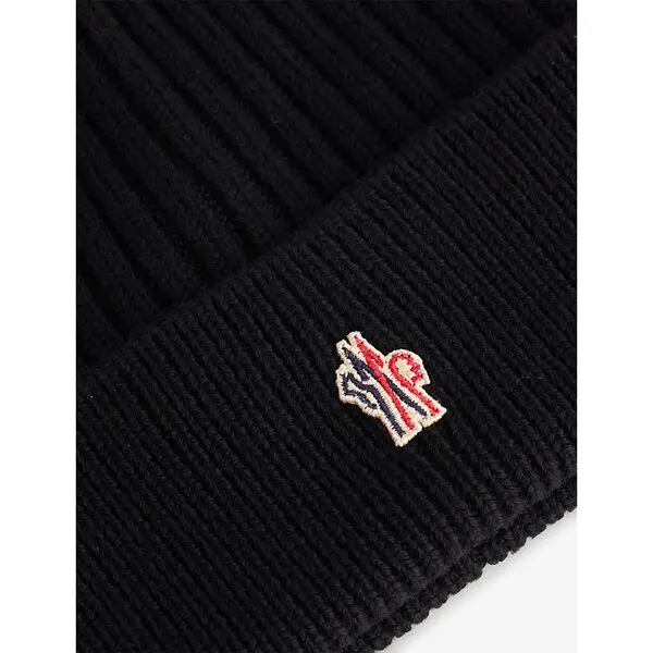 Moncler Embroidered Badge Wool Beanie