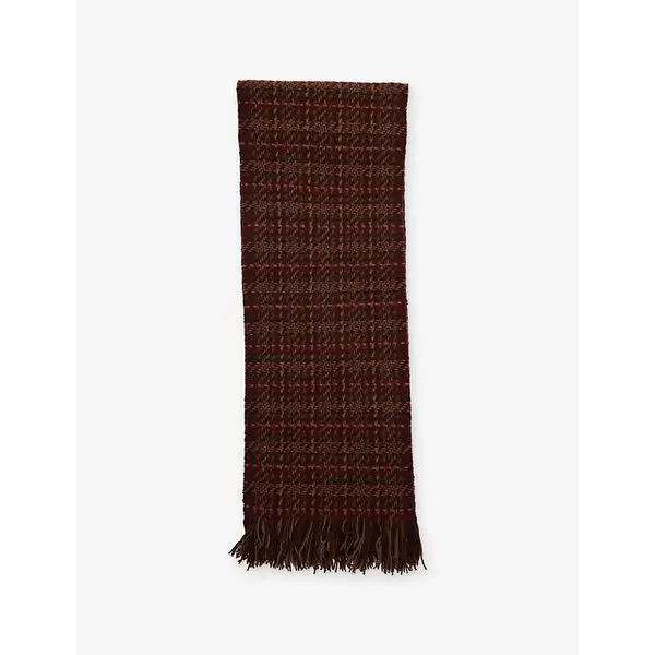 Corneliani Jacquard Wool Scarf - Brown Multi