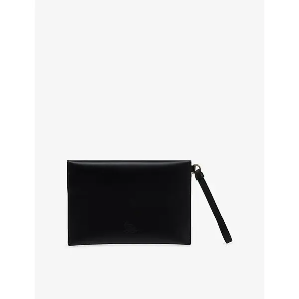 CHRISTIAN LOUBOUTIN Bettina Flat Leather Pouch - Black