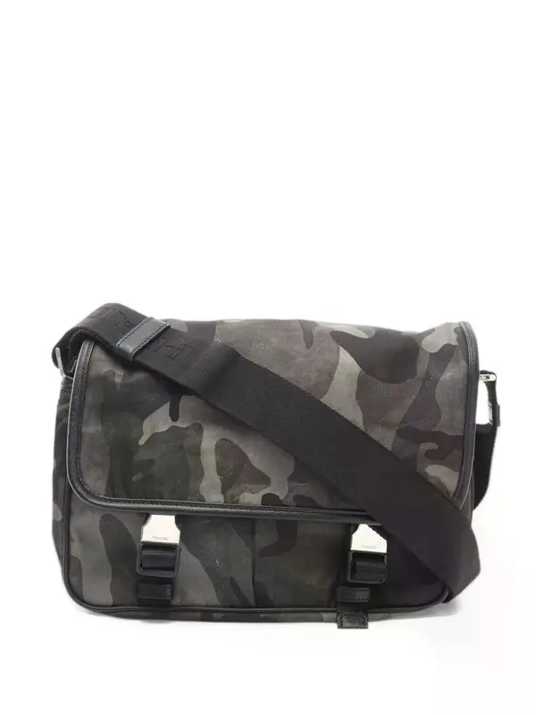 Prada 2000s Camouflage Triangle Logo Shoulder Bag