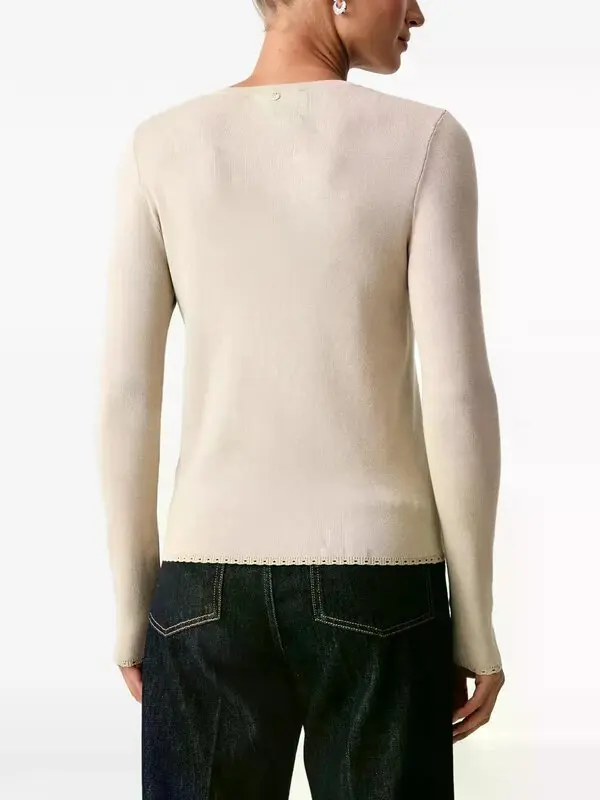 MOS MOSH Henley-neck Ribbed Sweater