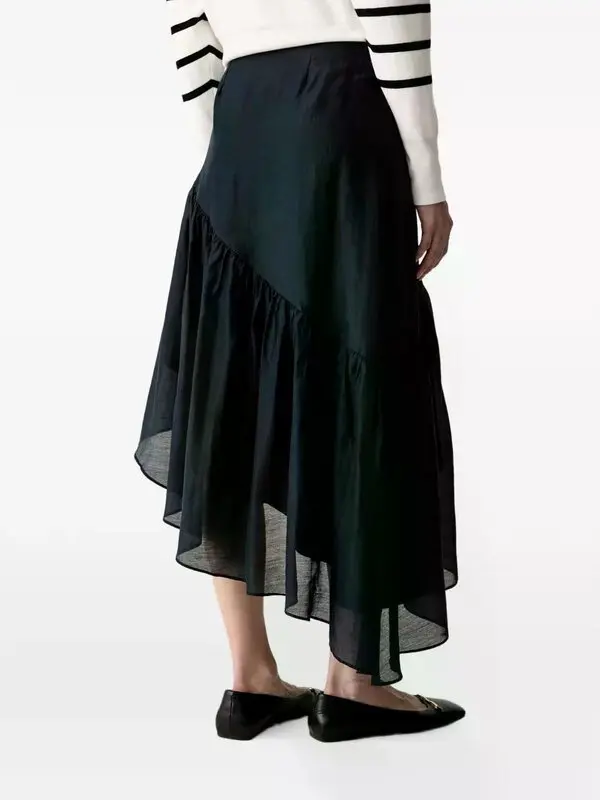 MORGAN Asymmetric Ruffled Midi Skirt