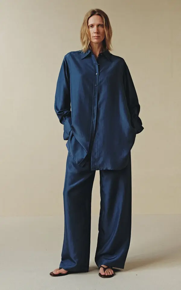INTO THE EAST Silk Wide-leg Pants
