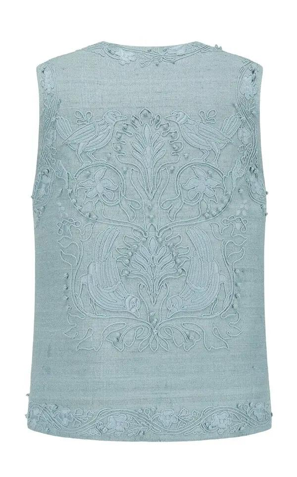 INTO THE EAST Embroidered Silk Vest