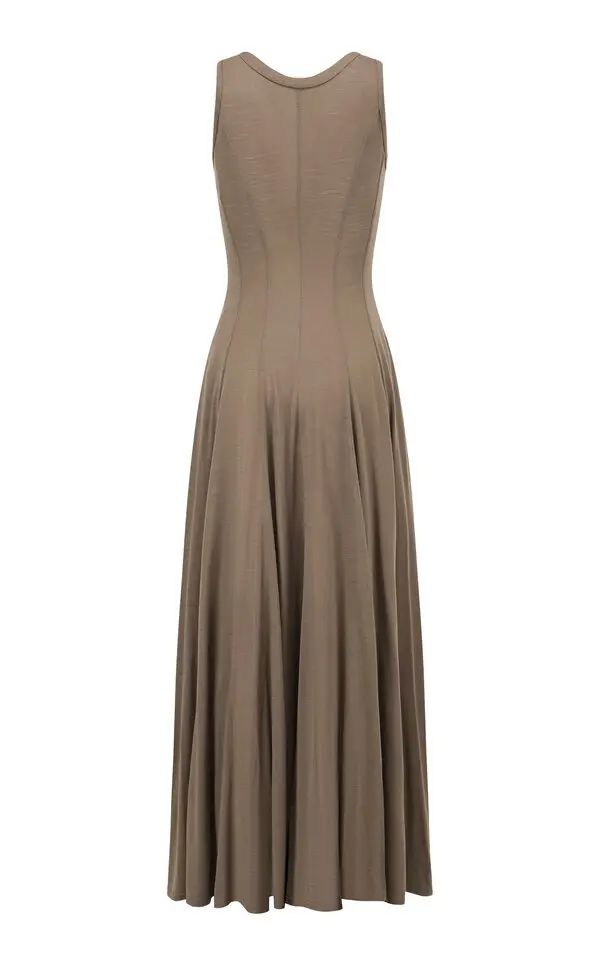 INTO THE EAST Flared Wool Maxi Dress