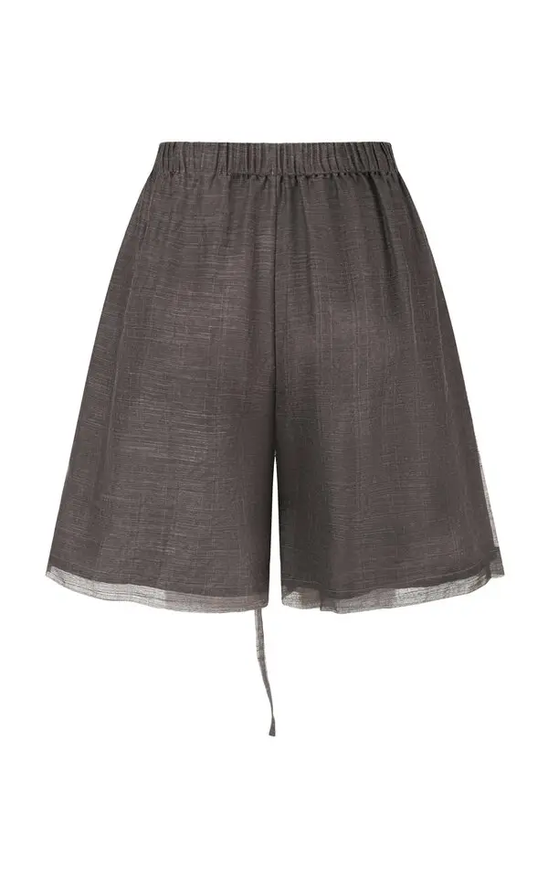 INTO THE EAST Raven Cotton-silk Mini Shorts - Brown