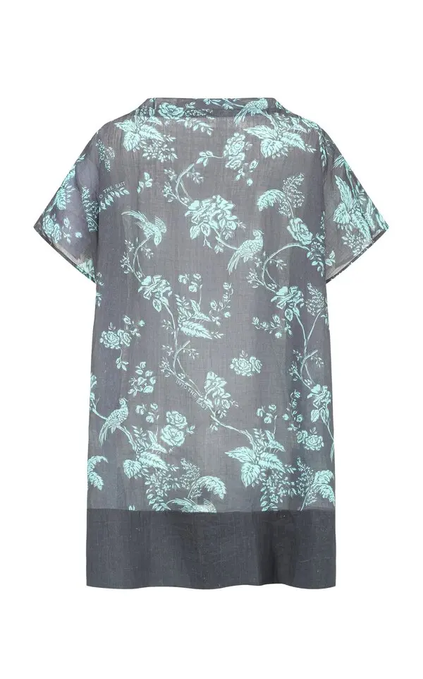 INTO THE EAST Bird And Flower Chiffon Top