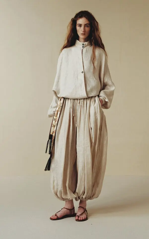 INTO THE EAST Floral Thin Silk Belt