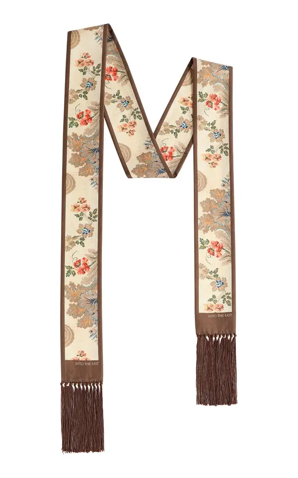 INTO THE EAST Floral Thin Silk Belt