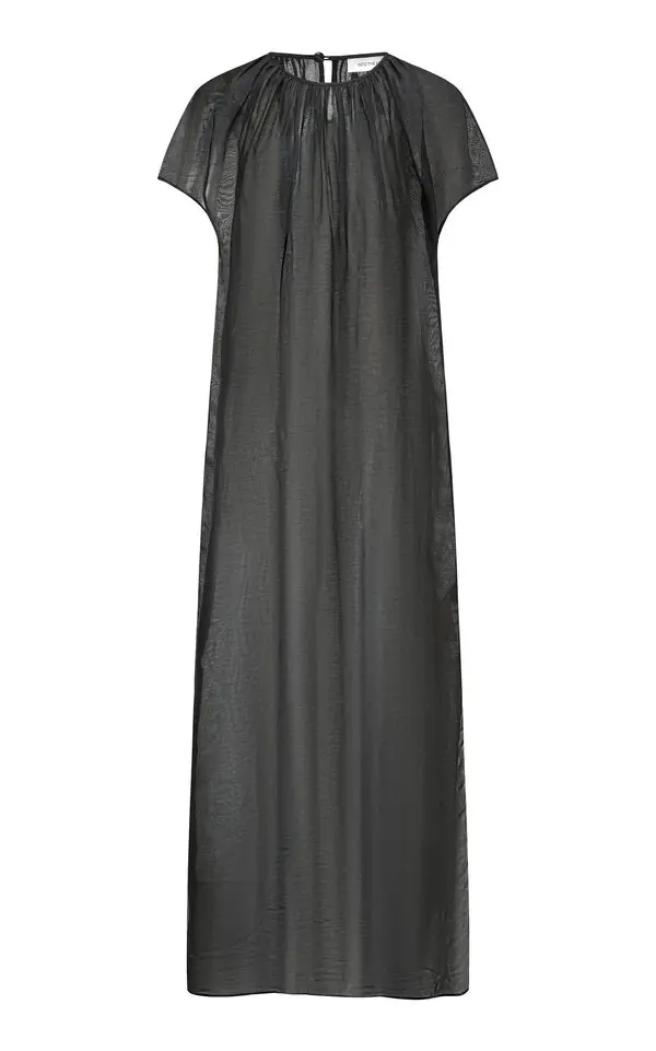 INTO THE EAST Minimalist Linen-silk Maxi Dress