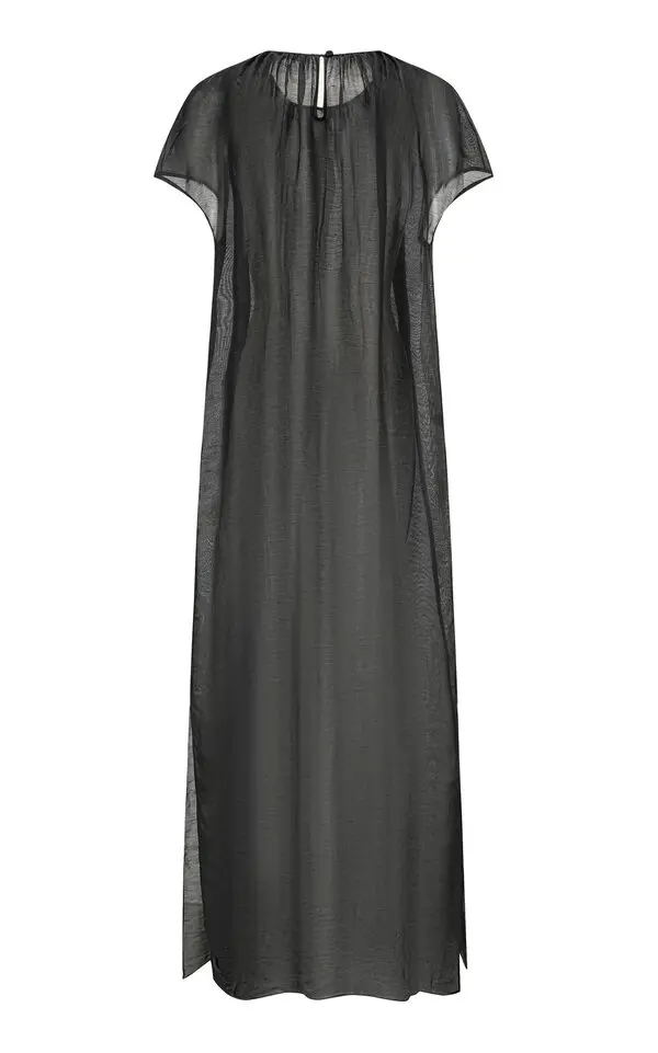INTO THE EAST Minimalist Linen-silk Maxi Dress
