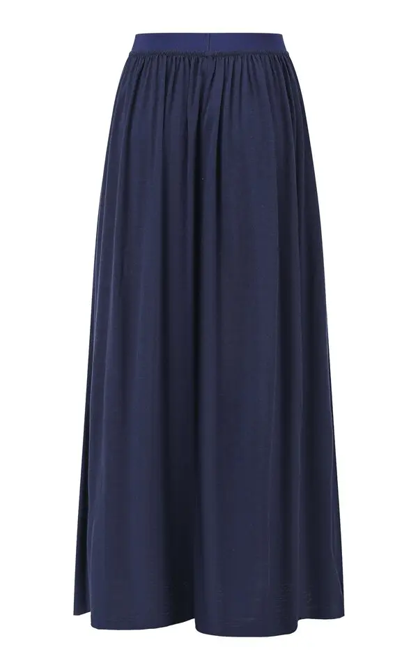 INTO THE EAST Ruched Wool Maxi Skirt