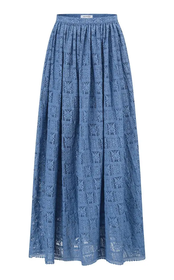 INTO THE EAST Lace Cotton-blend Midi Skirt
