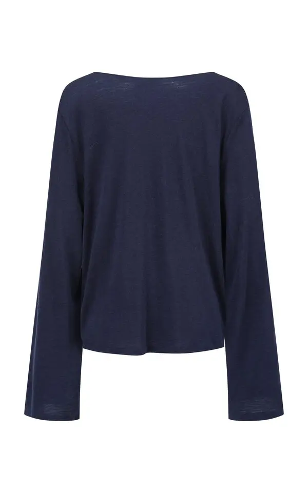 INTO THE EAST Draped Wool Top