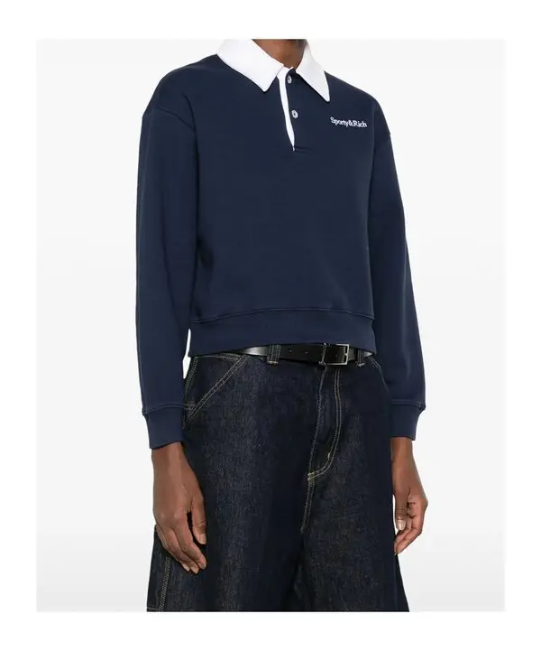 SPORTY  RICH Long-sleeve Polo Shirt