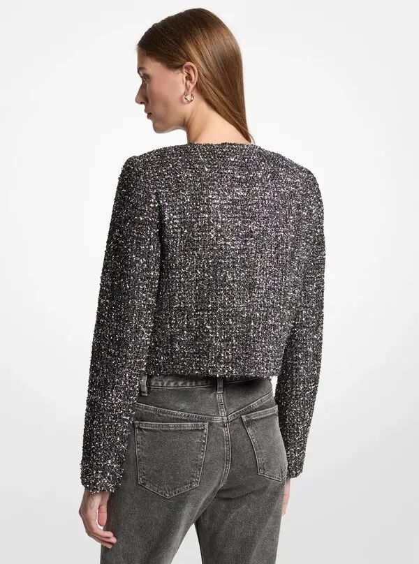 Michael Kors Metallic Tweed Lady Jacket In Size By