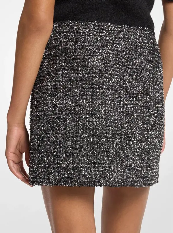 Michael Kors Metallic Tweed Mini Skirt In Size By