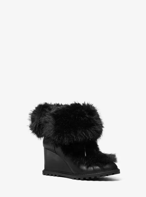 Michael Kors Blakely Faux Fur Wedge Boot In Size By