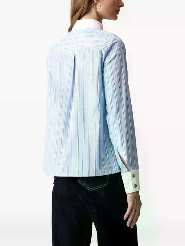 MORGAN Striped Contrast-collar Shirt