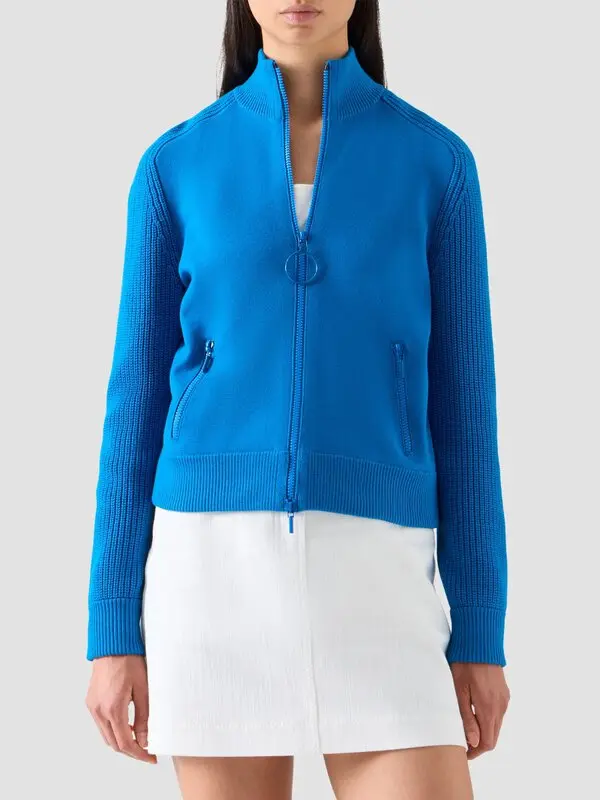 Akris Rib-knit Virgin Wool-blend Cardigan