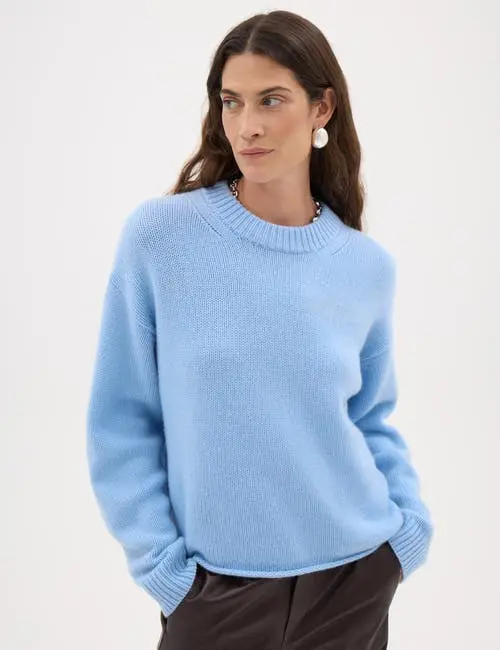 HUSH Carrie Chunky Cashmere Jumper - Soft Blue