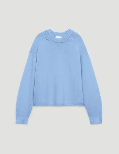 HUSH Carrie Chunky Cashmere Jumper - Soft Blue